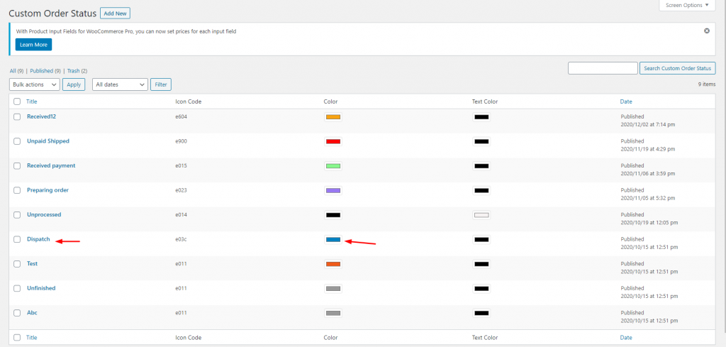 Add, Edit & Delete Custom Order Status - Tyche Softwares Documentation