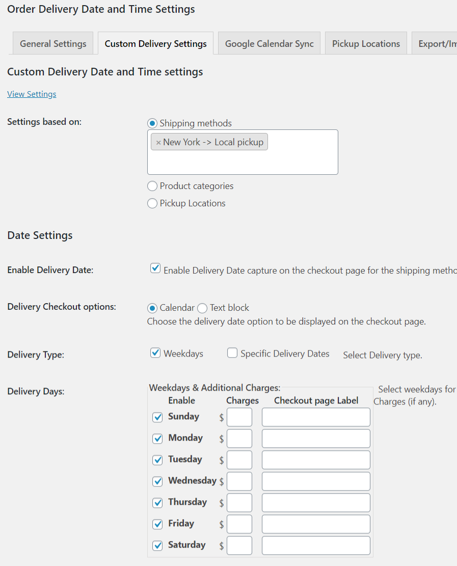 Allow customers to choose between Delivery or Pickup on checkout with custom delivery settings ...