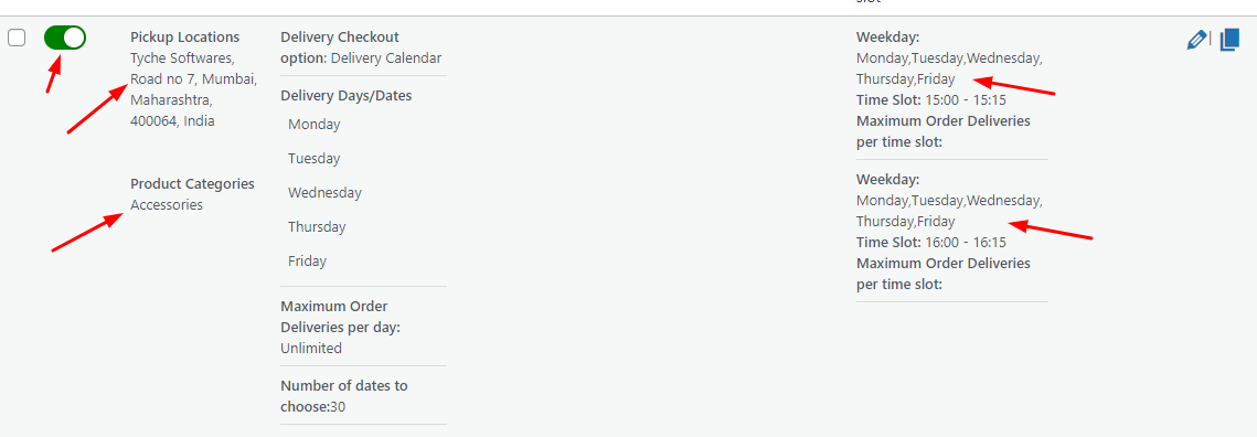 Custom Delivery Settings by Pickup Locations & Product Category - Tyche Softwares Documentation