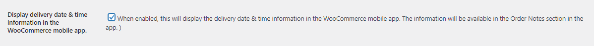 Display delivery date and time information in the WooCommerce mobile ...