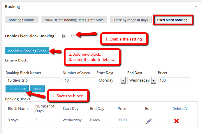 Fixed Block Booking Documentation - Tyche Softwares